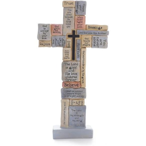 Accents | 12 Resin Inspirational Cross Stand Christian Gifts Bible ...
